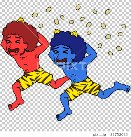 Illustration of two demons running away (with... - Stock Illustration ...