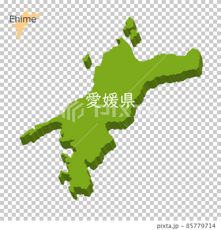 Ehime prefecture map, vector illustration, icon - Stock Illustration ...