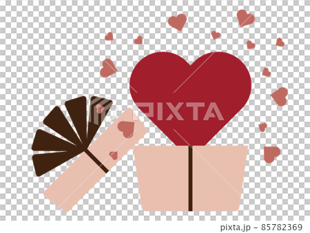 Illustration of a heart popping out of the box - Stock Illustration ...