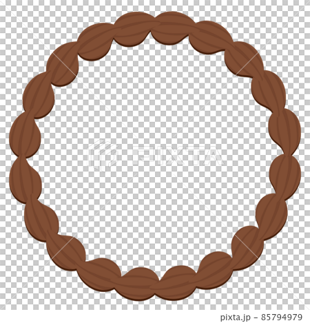 Whipped cream frame round brown - Stock Illustration [85794979] - PIXTA