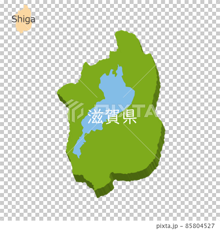 Map of Shiga prefecture, vector illustration, icon - Stock Illustration ...