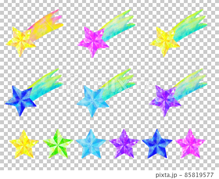 Star shooting star watercolor hand-painted - Stock Illustration ...