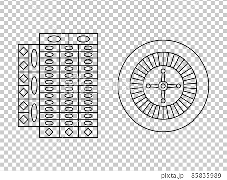 Casino roulette illustration line drawing icon - Stock Illustration ...