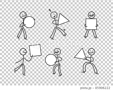 Simple stickman illustration set with circles,... - Stock Illustration ...