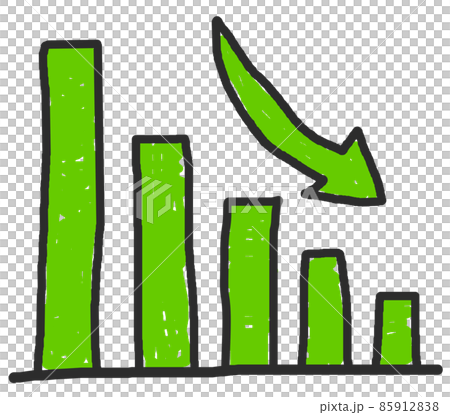 Hand-drawn style decreasing bar graph illustration - Stock Illustration ...