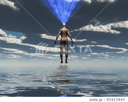 Man radiates light from mindのイラスト素材 [85923844] - PIXTA