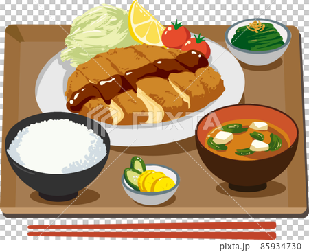 Tonkatsu set menu - Stock Illustration [85934730] - PIXTA