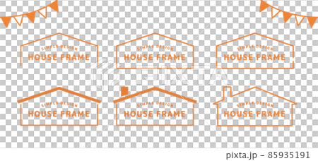 Simple house frame illustration set. Templates,... - Stock Illustration ...