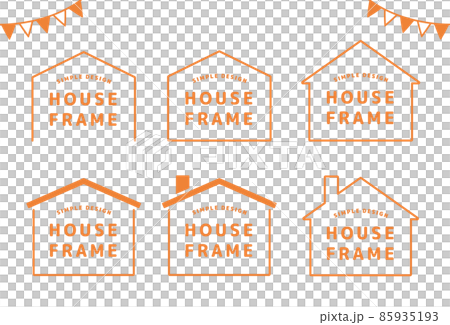 Simple house frame illustration set. Templates,... - Stock Illustration ...