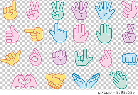 Simple hand sign mark set illustration... - Stock Illustration ...