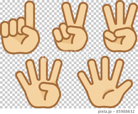 12345 Hand-made hand sign illustrations to count - Stock Illustration ...