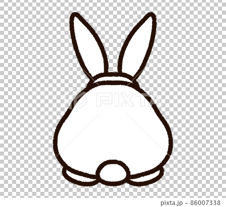 Back view of a cute rabbit - Stock Illustration [86007338] - PIXTA