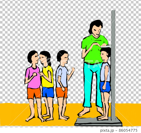 Elementary school body measurement height - Stock Illustration ...