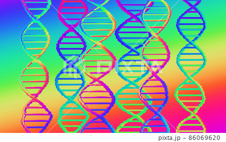 Rainbow DNA molecules structure. Science and...のイラスト素材 [86069620] - PIXTA