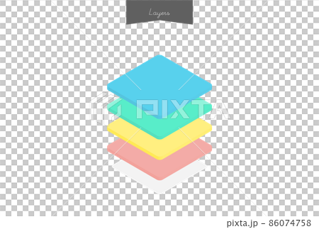 Colorful layers of 4 squares-cute infographic... - Stock Illustration ...