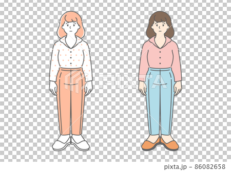 Working female whole body icon set - Stock Illustration [86082658] - PIXTA