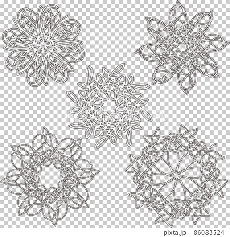 A set of gorgeous plant pattern line drawings - Stock Illustration ...