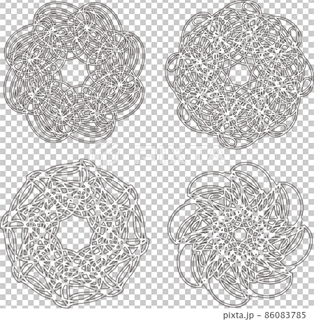 A set of gorgeous plant pattern line drawings - Stock Illustration ...