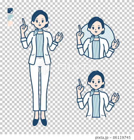Illustration of a beauty advisor woman talking - Stock Illustration ...