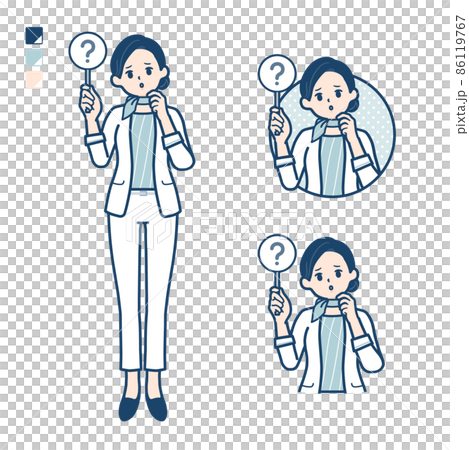 Illustration of a beauty advisor woman putting... - Stock Illustration ...