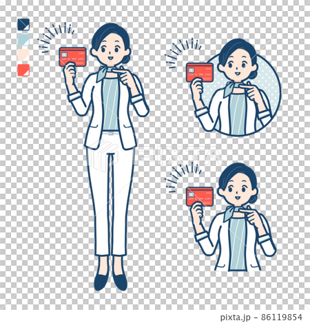 Beauty advisor Illustration of a woman pointing... - Stock Illustration ...