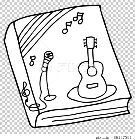 Line art illustration of a music book - Stock Illustration [86137591 ...