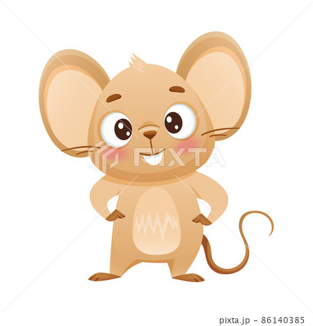Cartoon Mouse Standing On Hind Legs