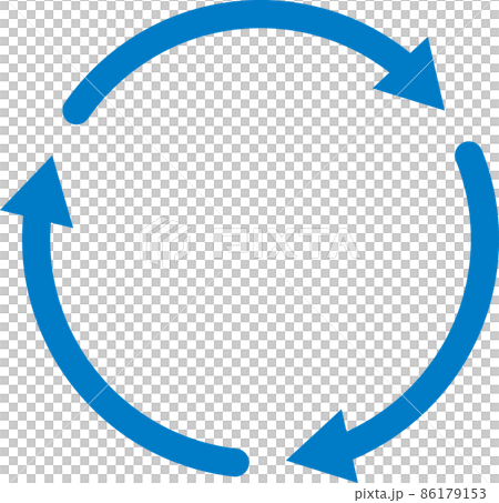 Arrow (circulation) cycle icon blue - Stock Illustration [86179153] - PIXTA