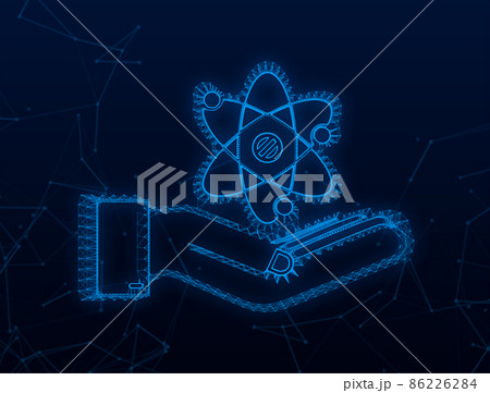 Plexus Atom icon over hands vector, atom...のイラスト素材 [86226284] - PIXTA