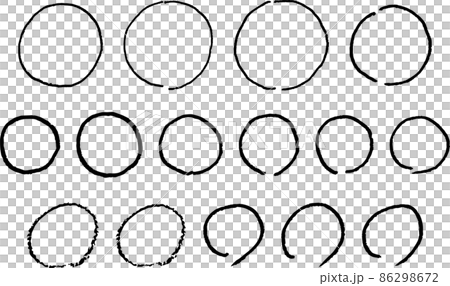 Various handwritten circle materials / circle... - Stock Illustration ...