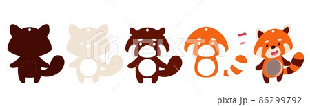 Cute red panda candy ornament. Layered paper...のイラスト素材 [86299792] - PIXTA