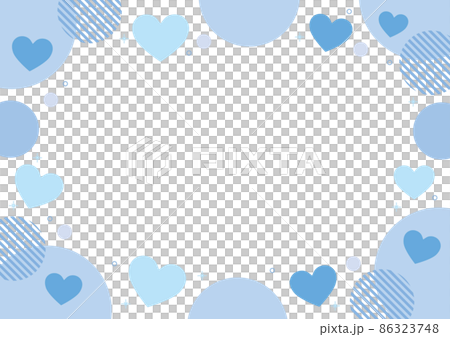 Heart polka dot frame blue - Stock Illustration [86323748] - PIXTA