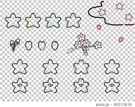 Sakura simple icon / illustration material - Stock Illustration ...