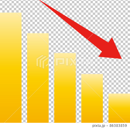 Bar graph Down sales graph Arrow - Stock Illustration [86383859] - PIXTA