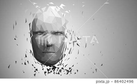 Human head, low poly style 3d vector wireframe...のイラスト素材 [86402496] - PIXTA