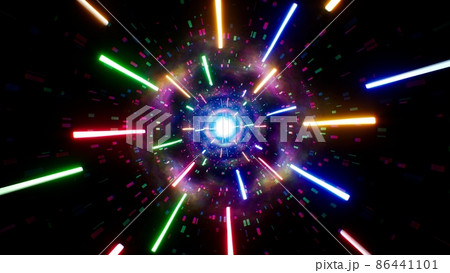 Multicolor Light Beam and Confetti Backgroundのイラスト素材 [86441101] - PIXTA