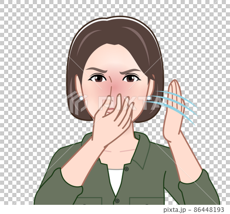Female with a stinky reaction - Stock Illustration [86448193] - PIXTA