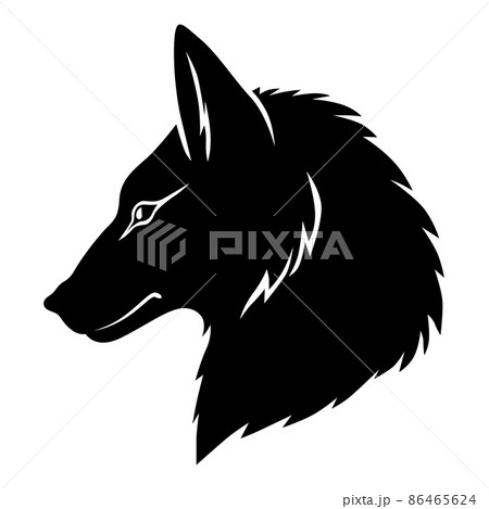 Fox head profile iconのイラスト素材 [86465624] - PIXTA