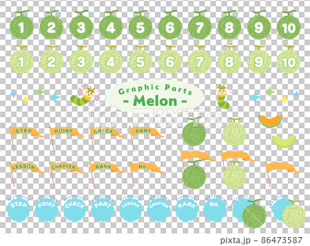 Melon numbers heading / icon set - Stock Illustration [86473587] - PIXTA