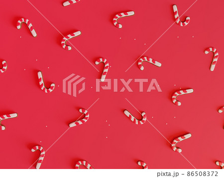 Minimal Christmas pattern. Christmas cookies on...のイラスト素材 [86508372 ...