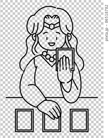 Fortune-teller / Tarot / Line drawing - Stock Illustration [86518782 ...