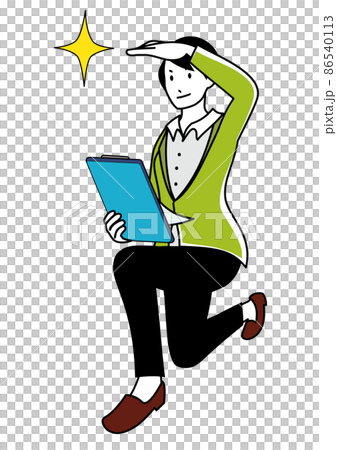 Illustration material: Business person looking... - Stock Illustration ...
