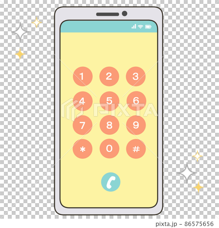 Smartphone phone number input screen - Stock Illustration [86575656 ...