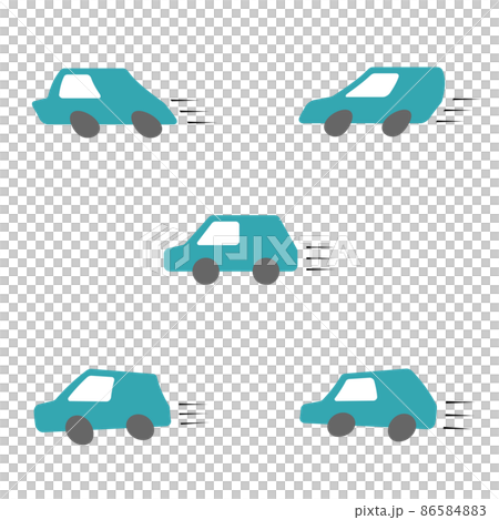 Illustration set of cars with various movements... - Stock Illustration ...