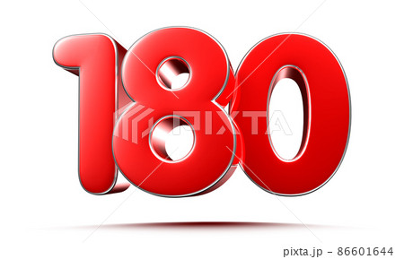 number 180 red.のイラスト素材 [86601644] - PIXTA