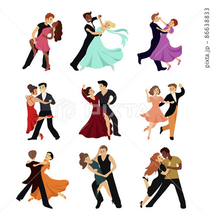 A set of characters dancing pair dances....のイラスト素材 [86638833] - PIXTA