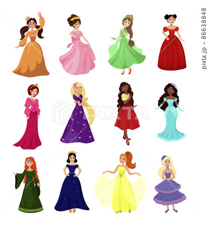 Collection of fabulous young princesses from...のイラスト素材 [86638848] - PIXTA