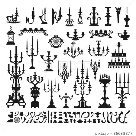 Collection of black and white candles and. 86638877 PIXTA