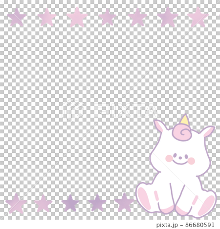 Unicorn square memo design frame - Stock Illustration [86680591] - PIXTA