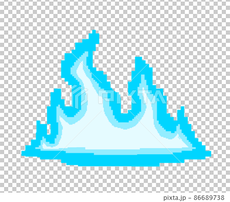 Blue flame (pixel art) - Stock Illustration [86689738] - PIXTA